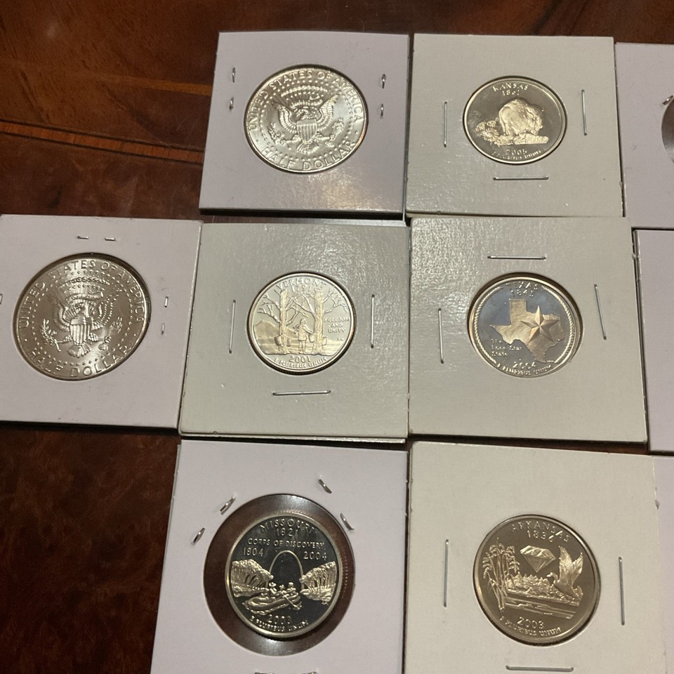 Uncirculated Us Coin Lot. Kennedy 50c, 25c And 5c Coins | eBay