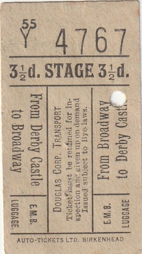 Bell Punch Ticket. Douglas Corp. Transport. Fare 3 1/2d. | eBay UK