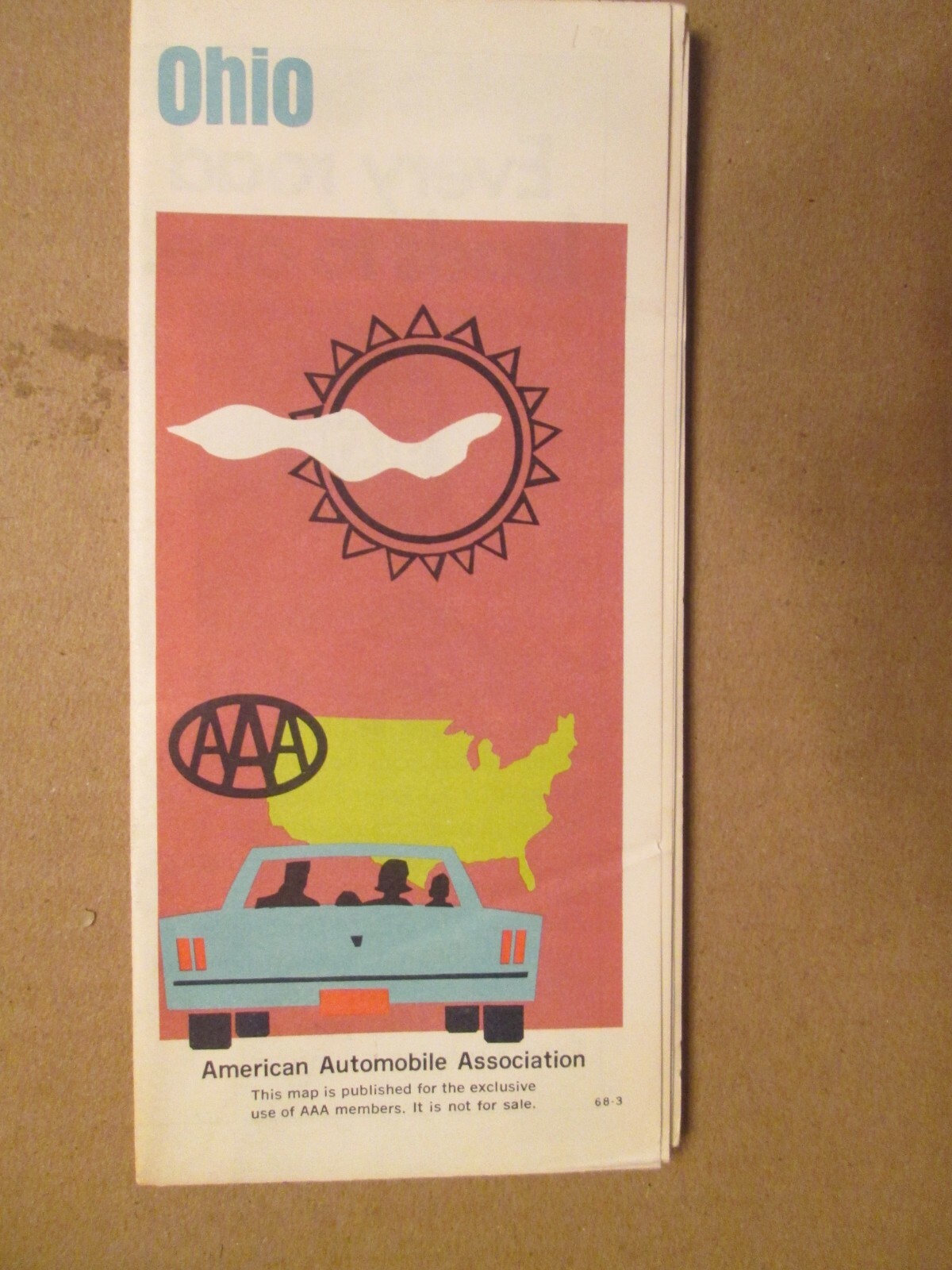 AAA American Automobile Association Map of Ohio 1968 | eBay