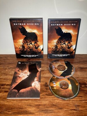 Batman Begins (DVD, 2005, 2-Disc Set, Deluxe Edition) Slipcase + DC ...