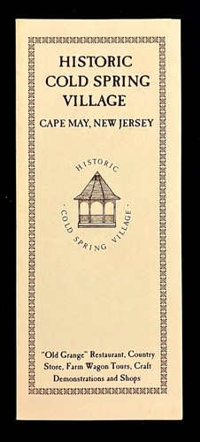 1984 Historic Cold Springs Village Cape May New Jersey VTG Travel Map ...