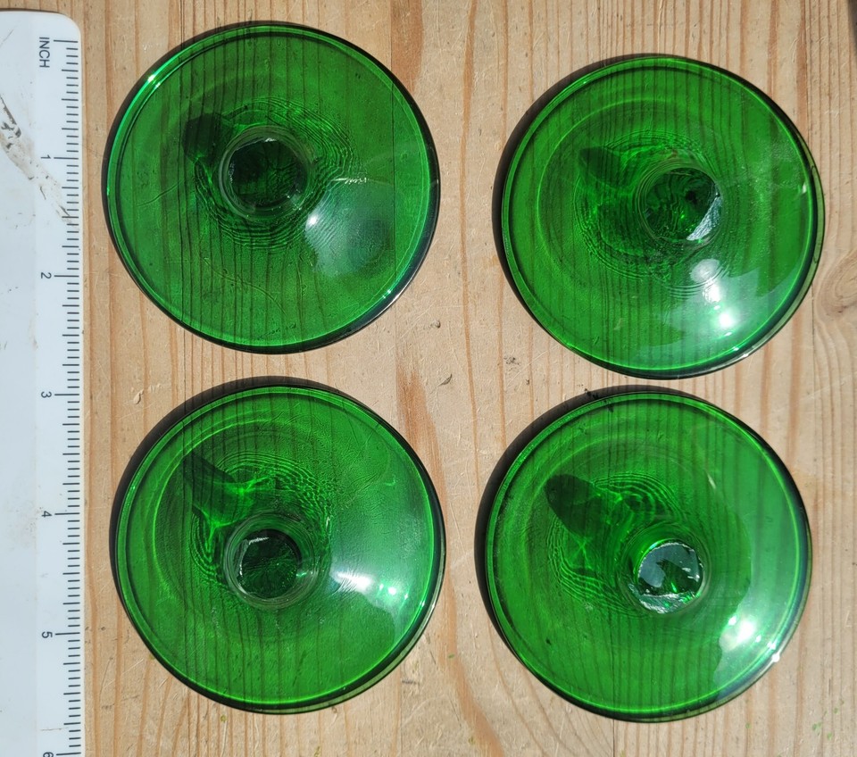 Stained Glass 4 green roundels french style rondel | eBay UK