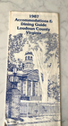 Vintage 1987 Accommodations & Dining Guide Loudoun County Virgina Flyer ...