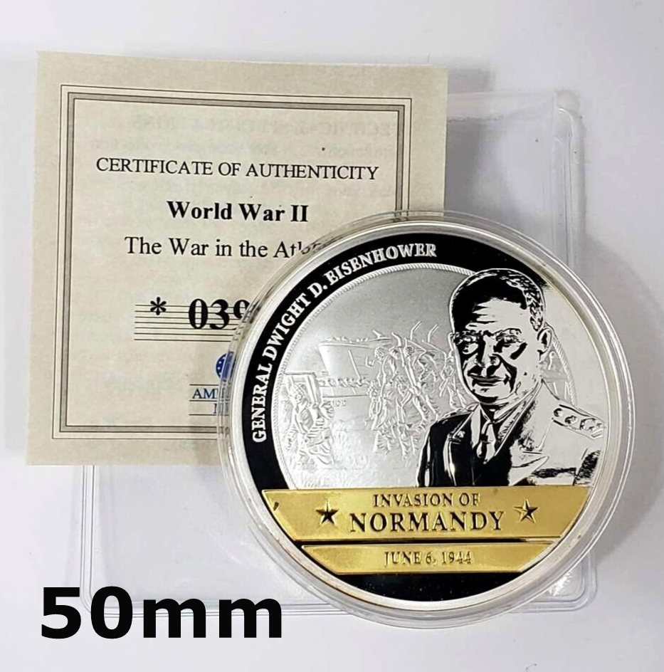 2017 D-Day Invasion of Normandy World War II Commem Proof 2" Coin w/COA ...