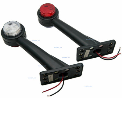2x 12-24V LED Side Marker Lights Elbow Outline Rear Lamp for Trailer ...