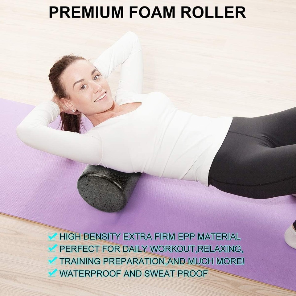 Foam Roller Set - High Density Back Roller, Muscle 12-inch 738627301490 ...