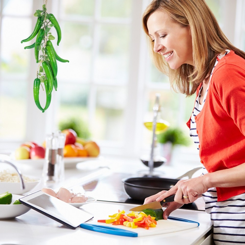 2 Strings Hanging Pepper Display Fake Peppers Vegetable Artificial ...