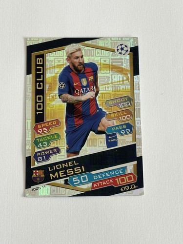 MATCH ATTAX UEFA CHAMPIONS LEAGUE 2016/17 LIONEL MESSI 100 HUNDRED CLUB ...