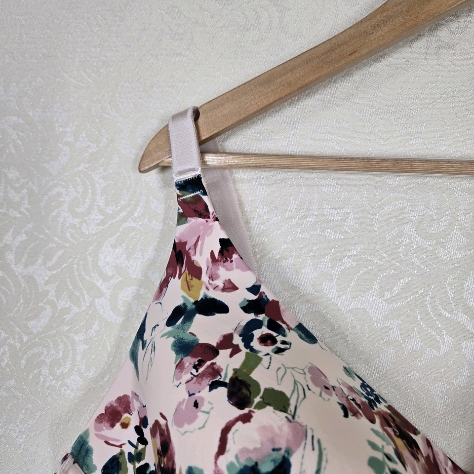 Torrid Curve Bra 46DDD Pink Green Floral Smoothing Wirefree Lightly ...