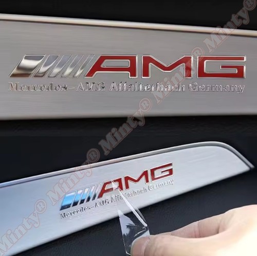 2Pcs AMG Red Interior Red Emblem Decal Badge Sticker Fits All Mercedes ...