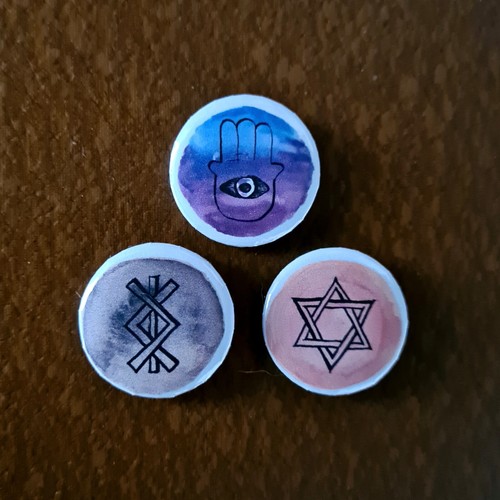 WICCAN SYMBOLS Badge Set / Pagan / Witches | eBay Australia
