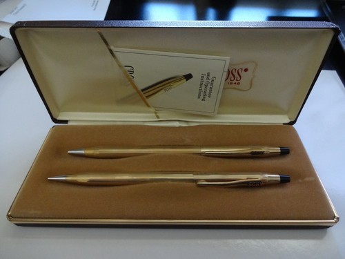 New CROSS 10K Gold Filled "Sony" logo 4501 Pen & Pencil Set | eBay