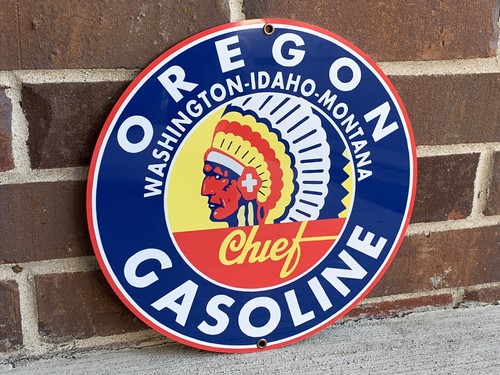 Oregon Chief Washington Idaho Oregon Montana gasoline vintage round ...