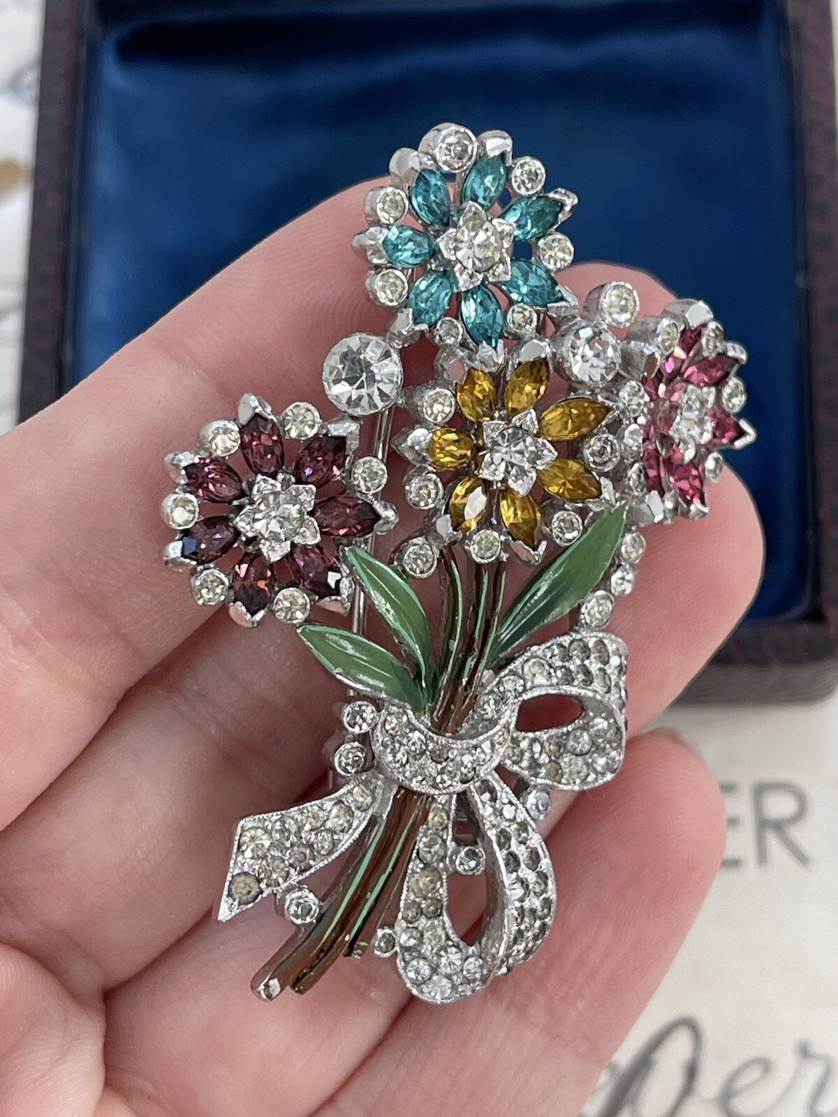 Trifari brooch Flowers Bouquet Multi Color Rh Antique 1940s A Philippe ...