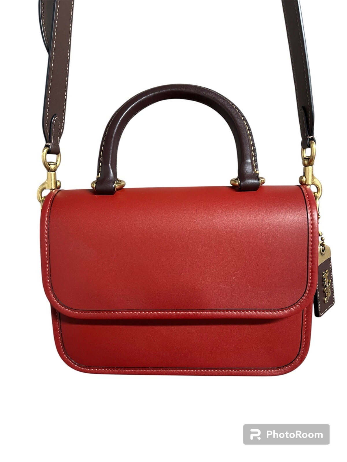 Coach 1941 Rogue Top Handle in Brick Red Colorblock - Gem