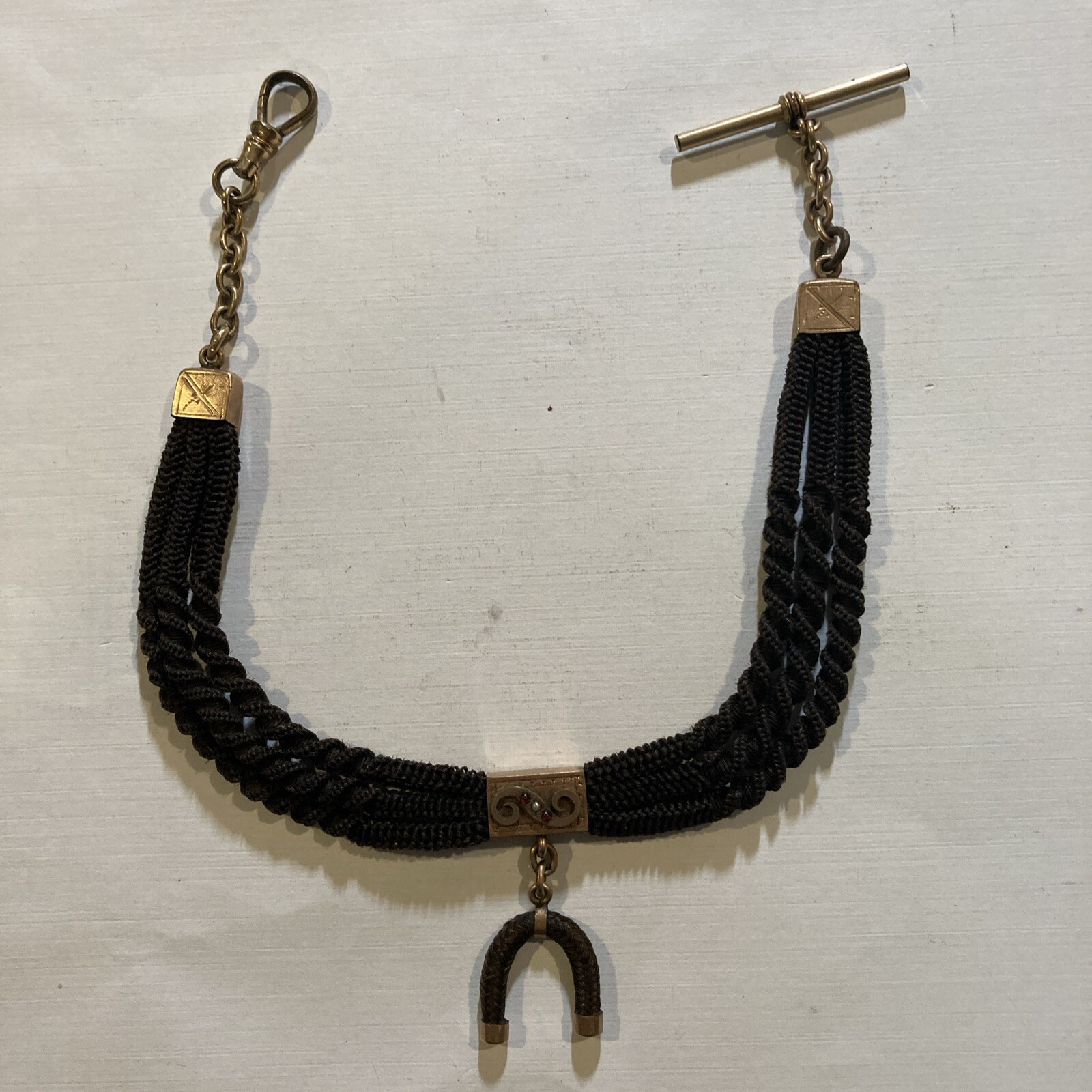 Victorian Gold Filled Hand Woven Hair Mourning Watch … - Gem