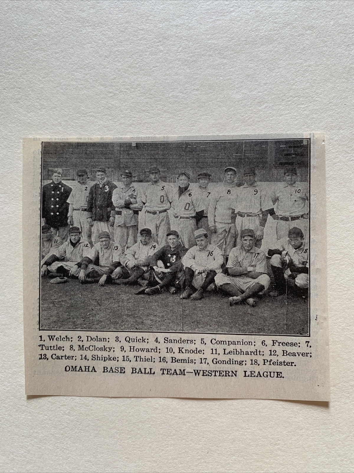 Omaha Rourkes Nebraska Jack Pfiester Joe Dolan 1905 Baseball Team ...