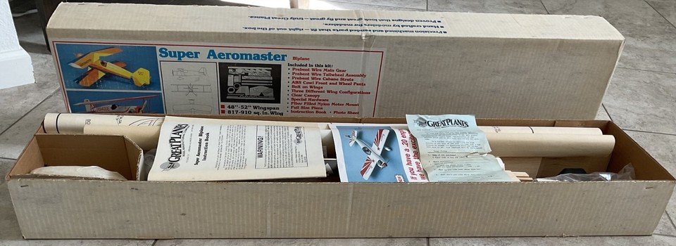 Vintage Great Planes Super Aeromaster Biplane Unassembled Kit | eBay