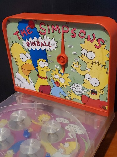 The Simpsons Pinball" tabletop game from 1990, manufactured by Sharon ...
