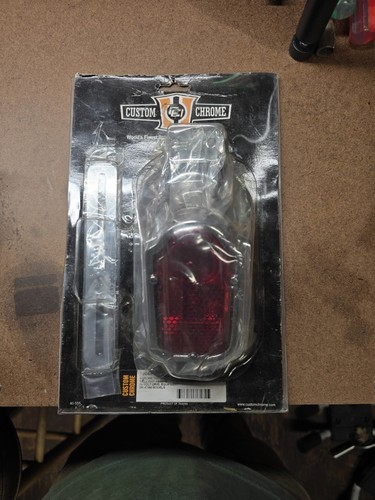NOS Tombstone Tail Light Chrome 12v Red Lens W/ Plate Light | eBay