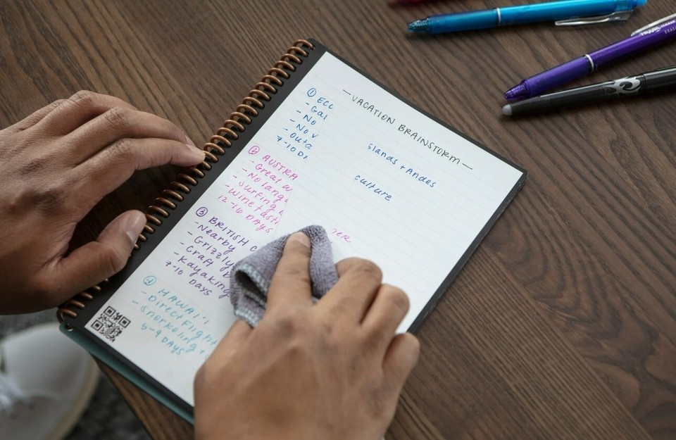 Rocketbook note smart reusable spiral notebook,dot grid and limed,36 ...