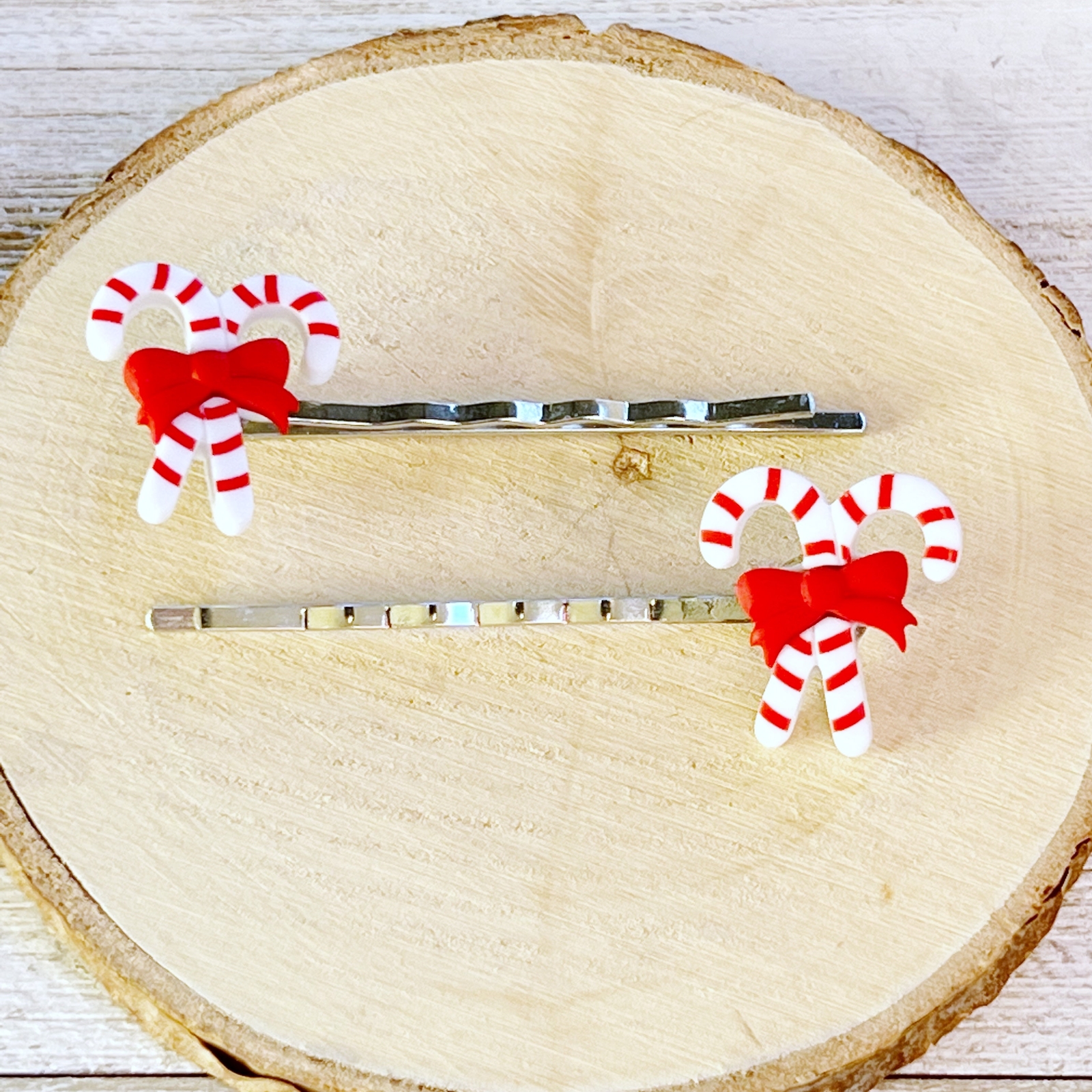 Candy Canes with Red Bow Bobby Pins | eBay