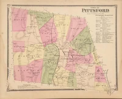Antique Map Pittsford, VT - FW Beers Atlas of Rutland County VT 1869 | eBay