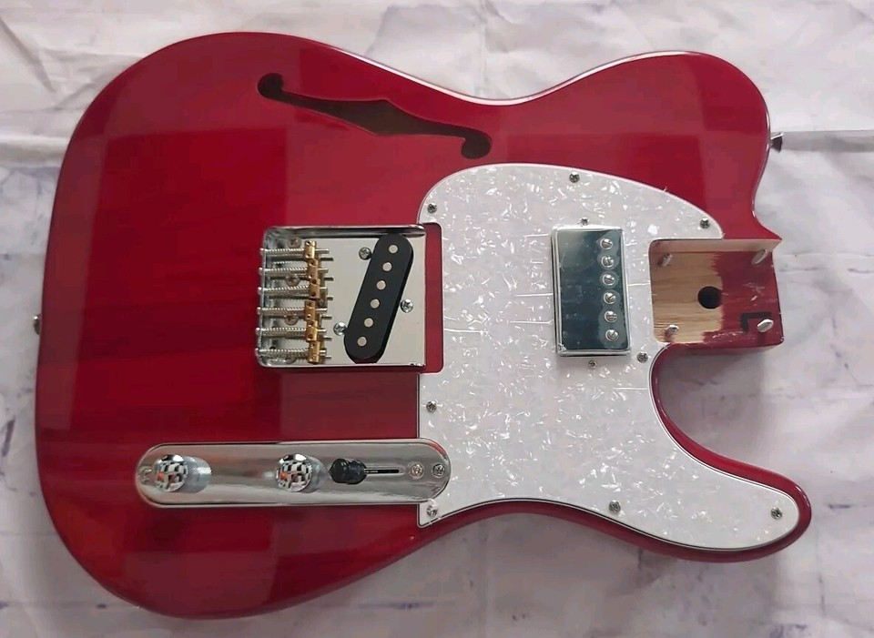 NEW LOADED Thinline TELE BODY Telecaster CANDY APPLE RED WHT PEARL ...
