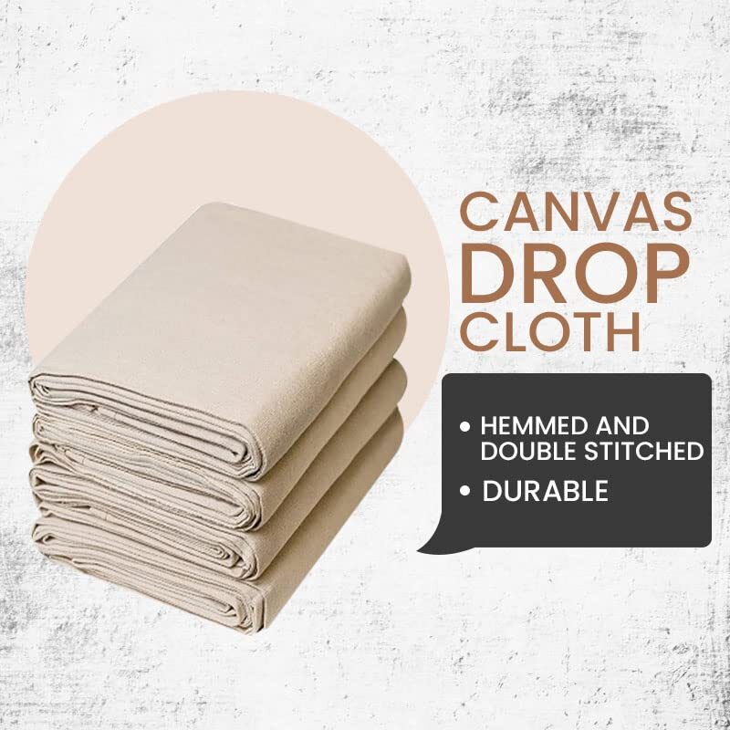 Canvas Painters Drop Cloth size 6 X 9 Feet Pack Of 2 Pure Cotton Paint ...