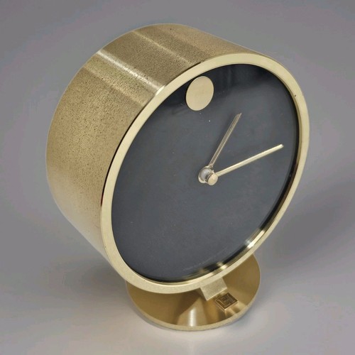 HOWARD MILLER Quartz W. Germany Round Brass "EH" MONOGRAM Desk Museum ...