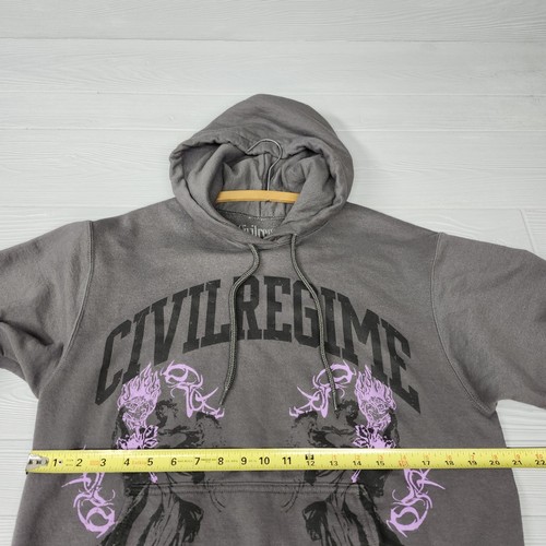 Civil Regime Gray Logo Hoodie Sweatshirt Size Medium | eBay