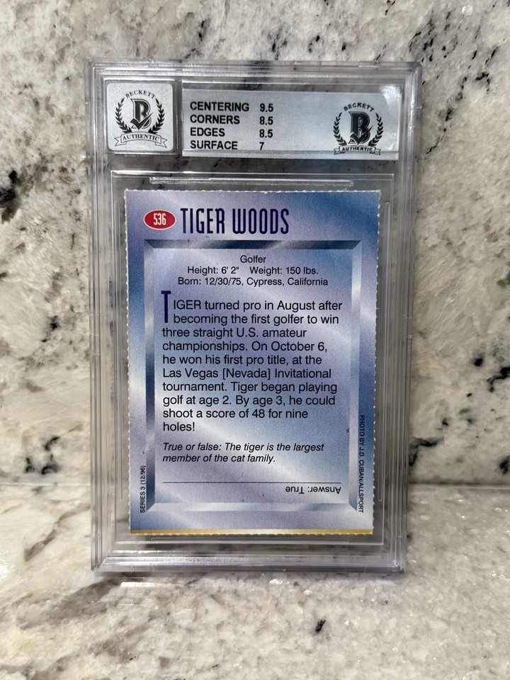 1996 Tiger Woods Sports Illustrated for Kids #536 BGS 8 and BAS 10 ...