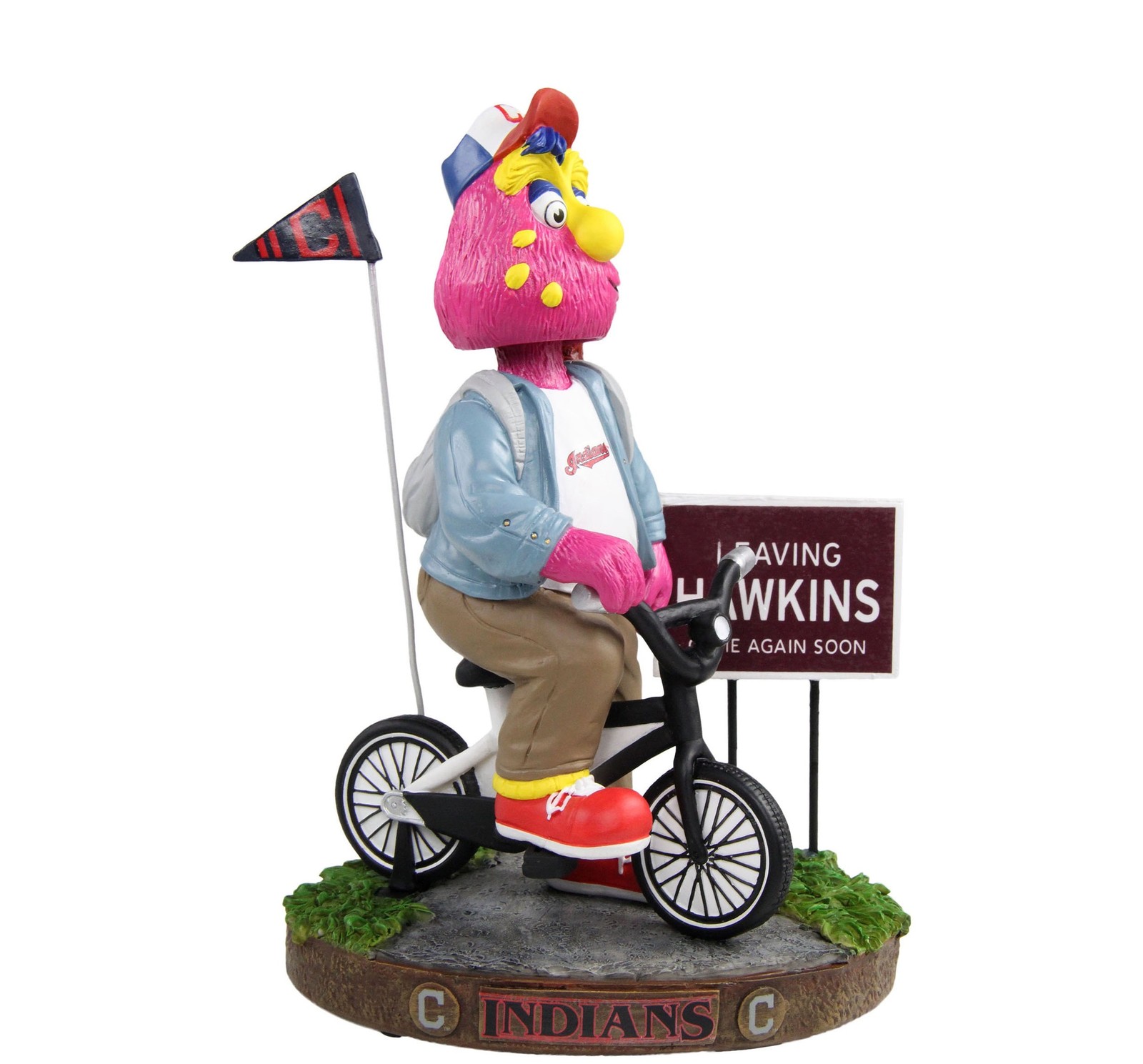 Slider Cleveland Indians Stranger Things Mascot on Bike Bobblehead MLB ...