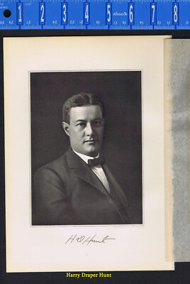 Harry Draper Hunt, Author, Lawyer, Journalist -1917 Photogravure ...