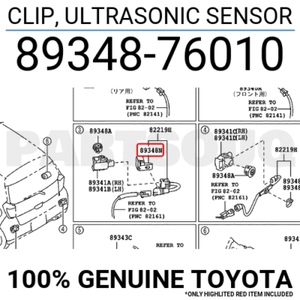 8934876010 Genuine Toyota CLIP, ULTRASONIC SENSOR 89348-76010 | eBay