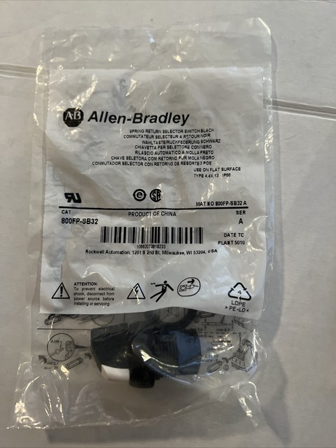Allen-Bradley 800fp-sb32 Selector Switch 3 Position Spring Return Both ...