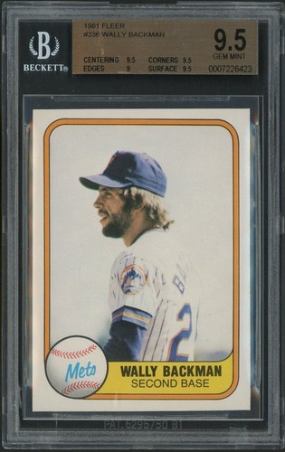 1981 Fleer Wally Backman Rookie NY Mets Baseball Card # 336 GEM MINT ...