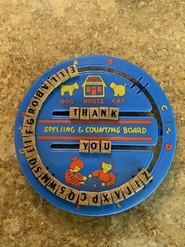 1950s Vintage Spelling and Counting Board Color Graphics Wooden Letters ...