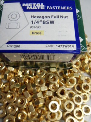 1/4" WHITWORTH, BSW, BRASS, FULL NUTS. | eBay UK