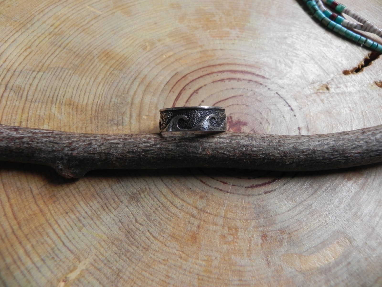 Hopi overlay style Sterling Silver Ring WAVE design size 8.5 | eBay