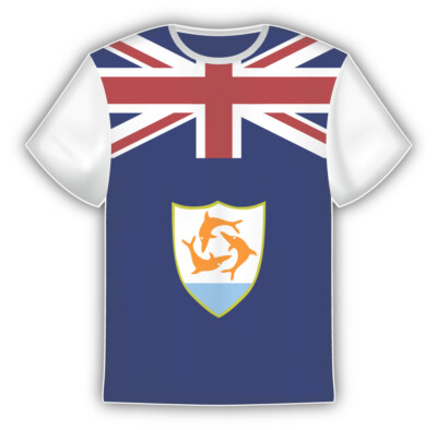 Anguilla Flag Sticker In The Form Of T Shirt Vinyl Sticker Decal | eBay