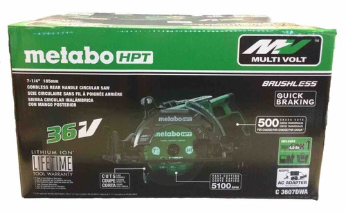 Metabo HPT C3607DWA 36V 7-1/4'' Cordless Rear Handle Circular Saw Kit ...