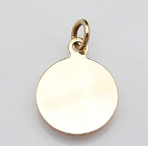 ENGRAVABLE ROUND DISC CHARM PENDANT 14K YELLOW GOLD | eBay