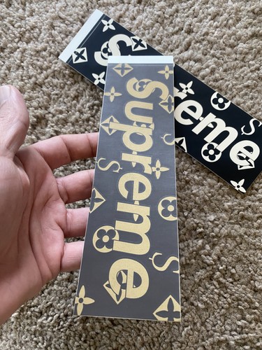 Supreme LV Box Logo Sticker Set Of 2 Authentic Brown Black Kermit ...