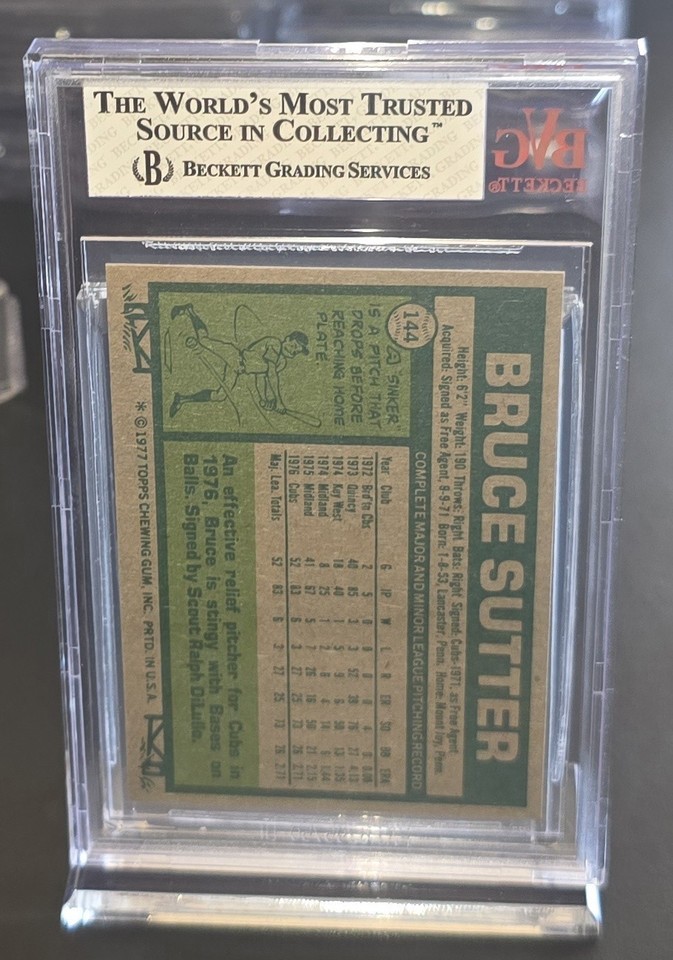 1977 Topps BRUCE SUTTER #144 RC..PRISTINE..BVG 8..NM MT..Sharp!! | eBay