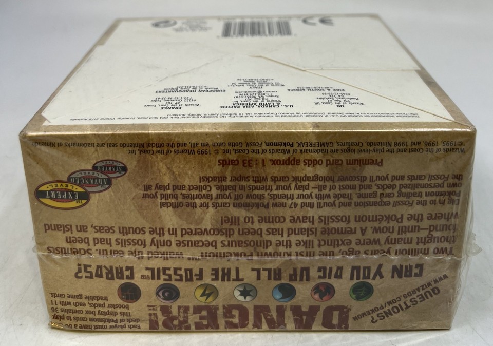 1999 Nintendo Pokemon Fossil 1st Edition Factory Sealed Booster Box w ...