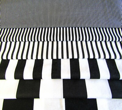 Black&White Striped fabric 100% Cotton fabric Craft Cotton Fabric ...