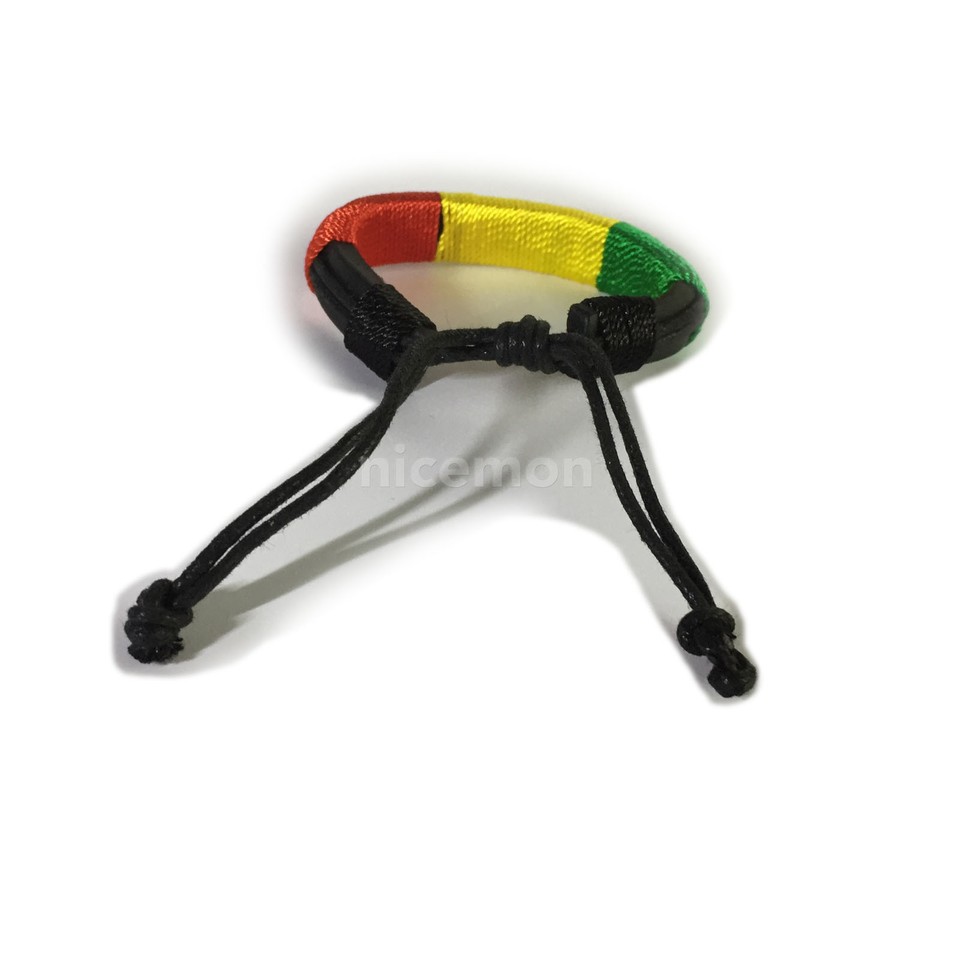 Rasta Corded Bracelet Wrist Band Hippie Hawaii Negril Dub Ras Reggae ...