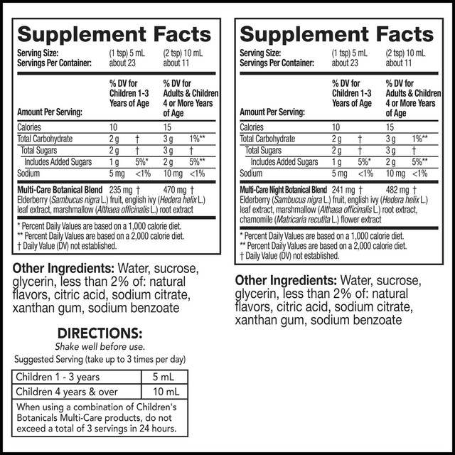 Vicks Children's Botanicals Cough Syrup Mucus Nasal* Day & Night 4 FL ...