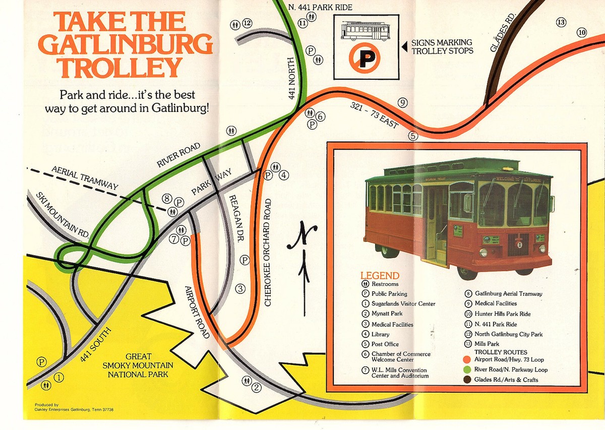 Gatlinburg Tn Trolley Map Map Of Gatlinburg Gatlinburg Trolley Map